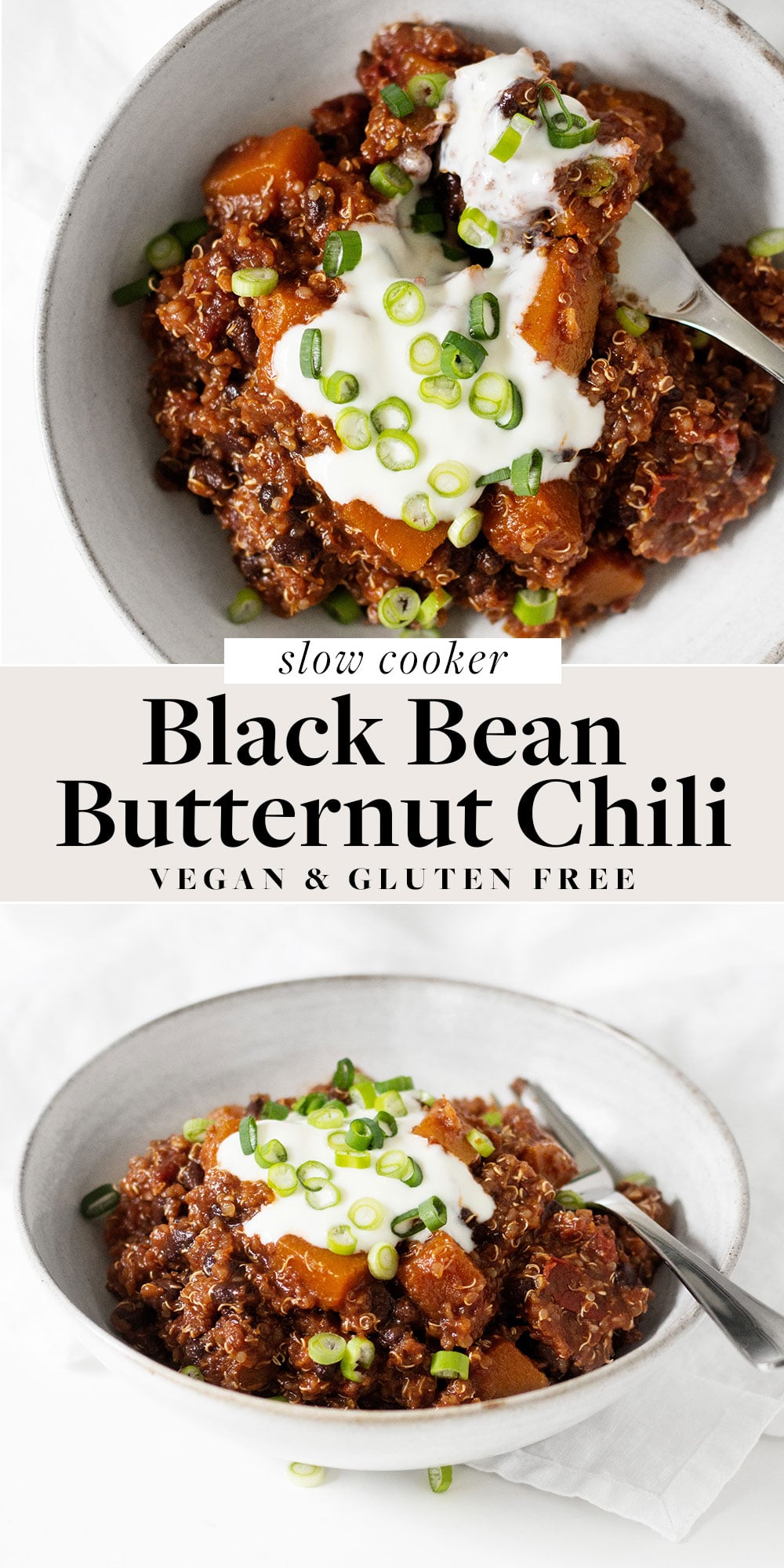 Slow Cooker Black Bean Butternut Chili | The Full Helping