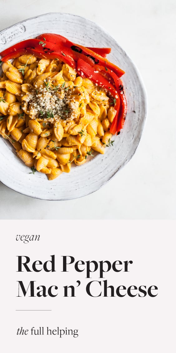 Vegan Roasted Red Pepper Mac and Cheese | The Full Helping