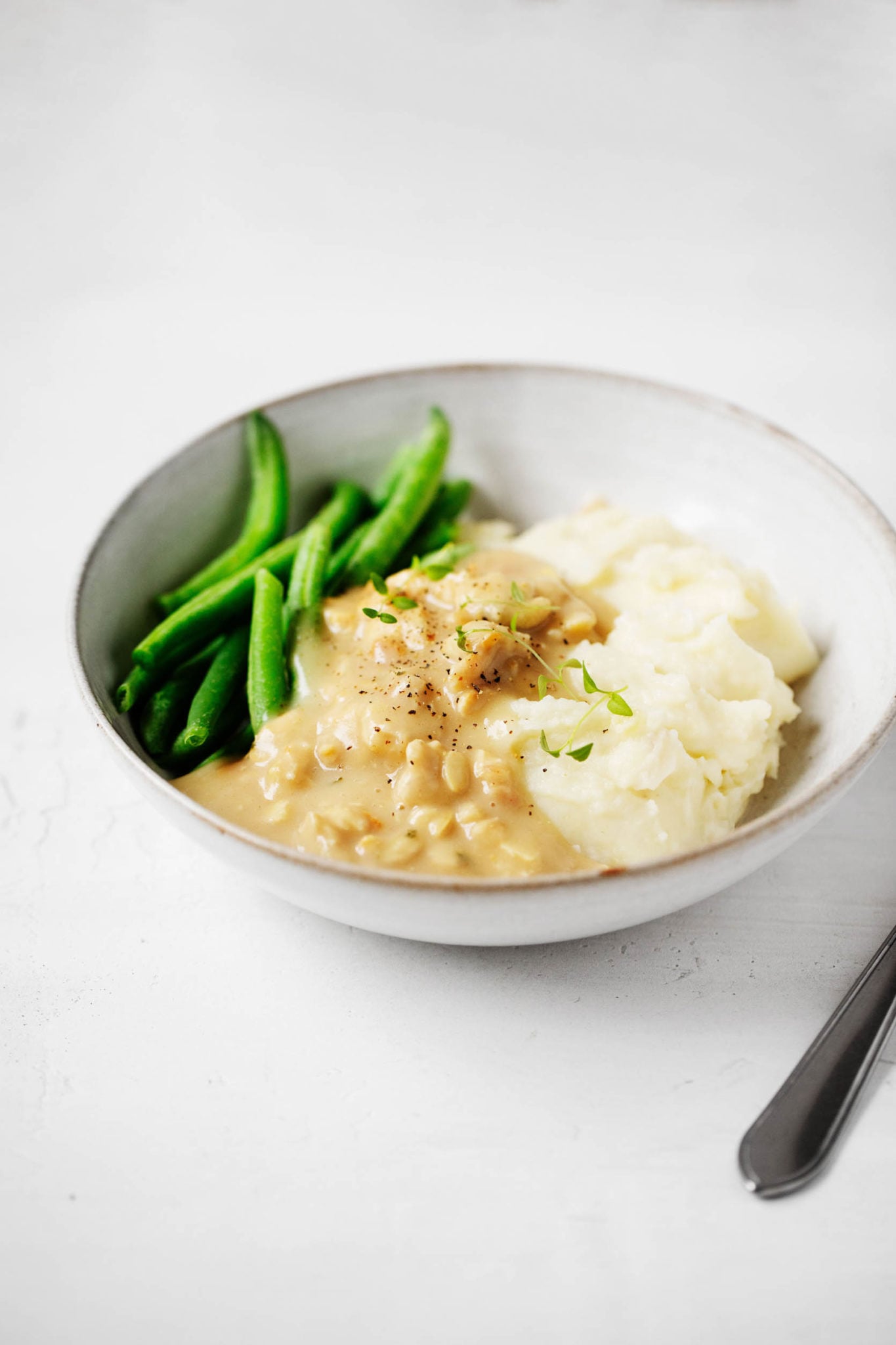 Vegan Mashed Potato Bowls with Tempeh Gravy | The Full Helping