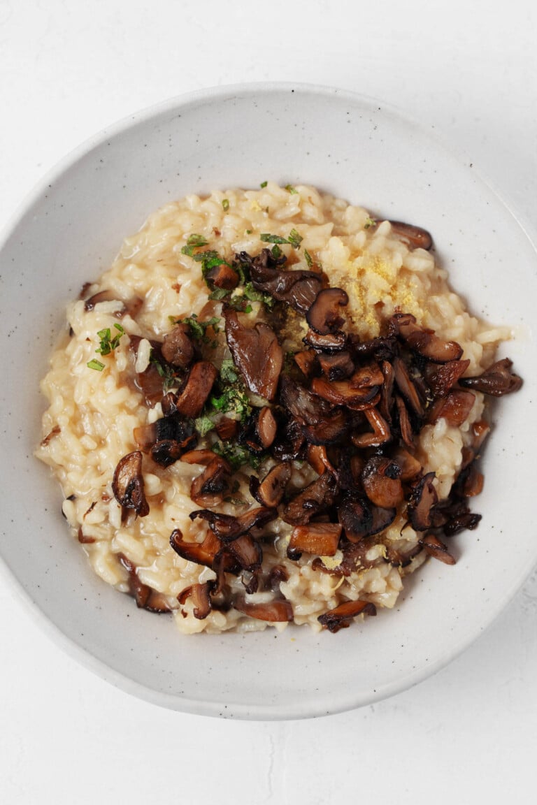 Savory Vegan Risotto with Mixed Mushrooms | The Full Helping